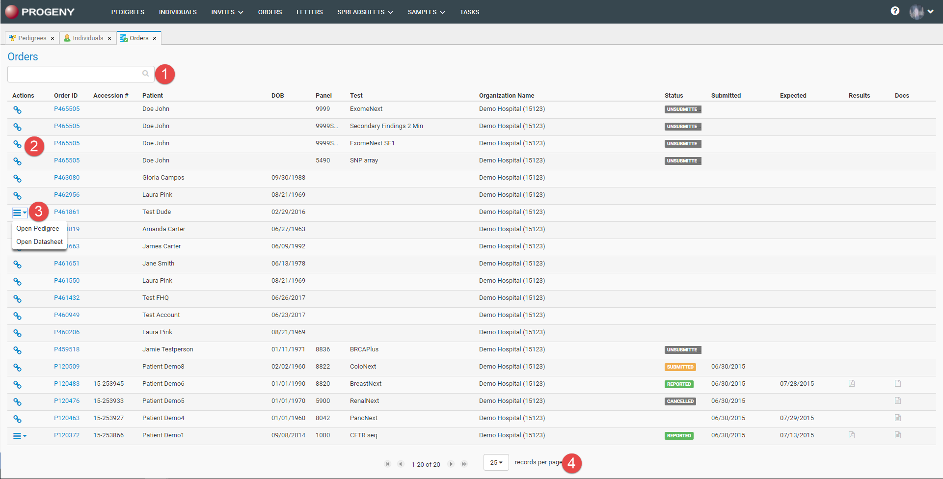 Orders Module - Progeny