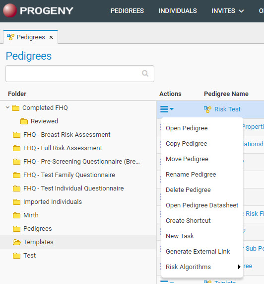 User Interface - Progeny