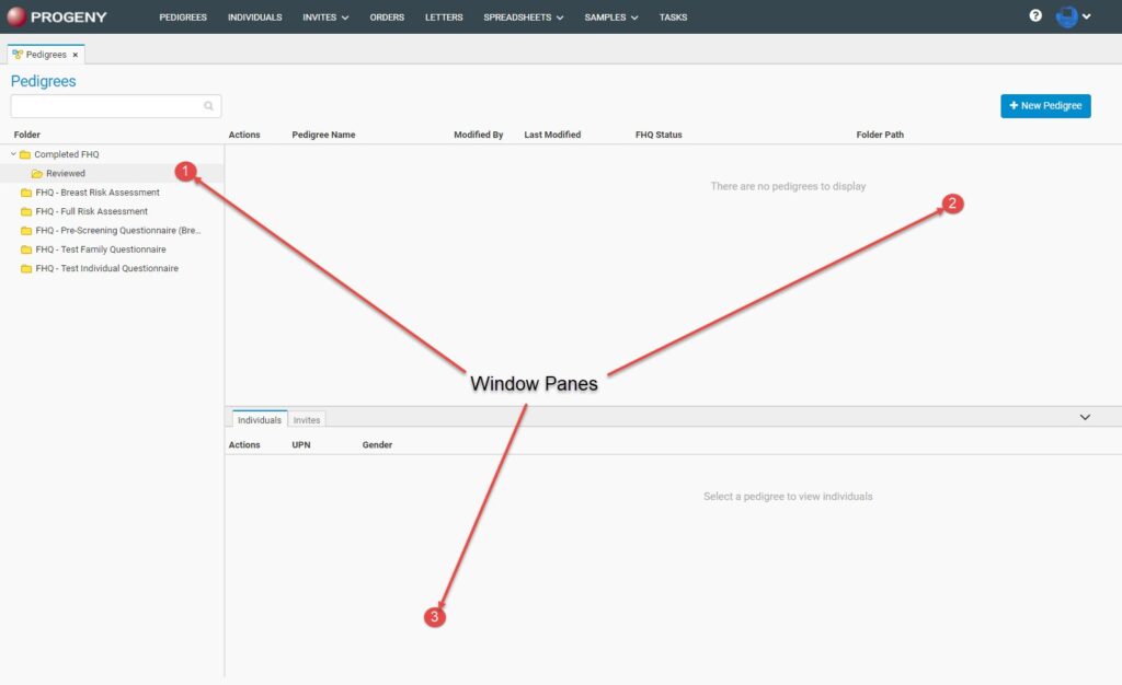 User Interface - Progeny