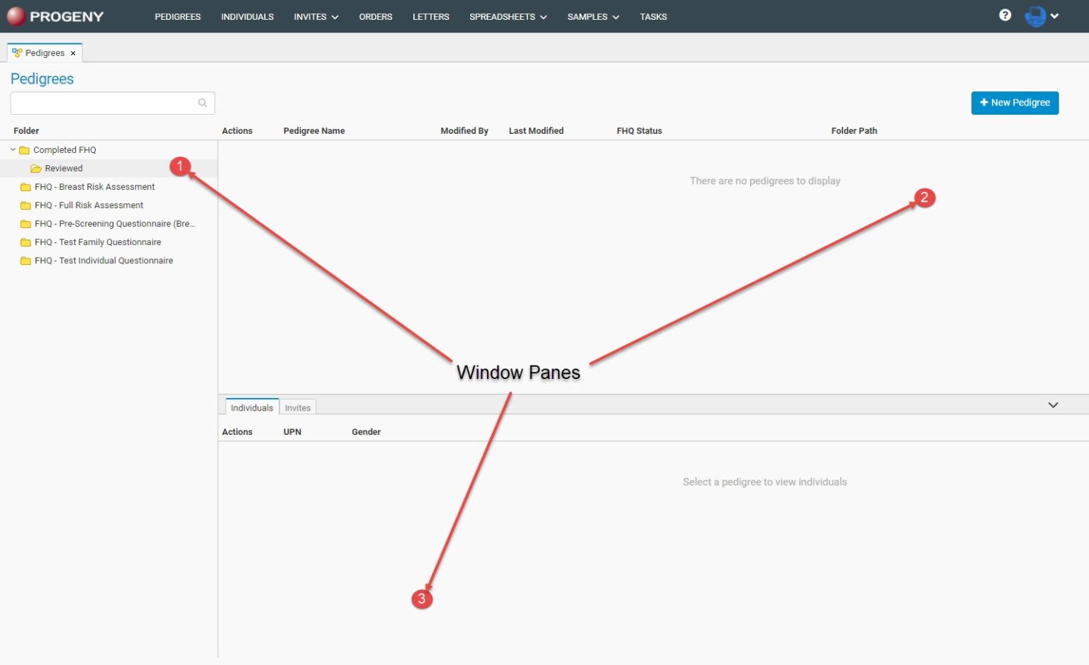 User Interface - Progeny